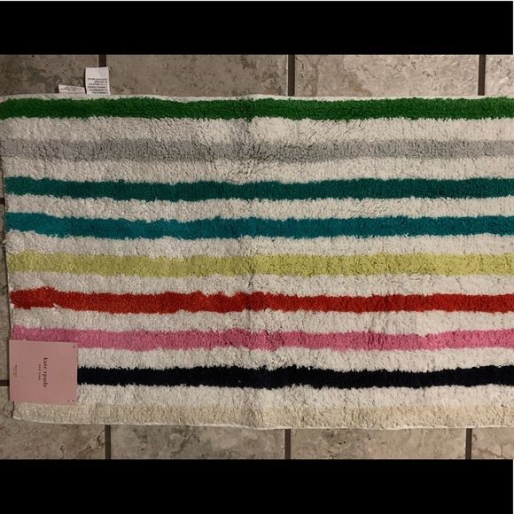 kate spade | Bath | Bnwt Kate Spade Candy Stripe Rainbow Bath Rug ...